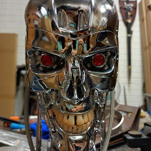 3d Print LED Terminator Head T800 T2 Bust Head Cosplay Prop Halloween ...