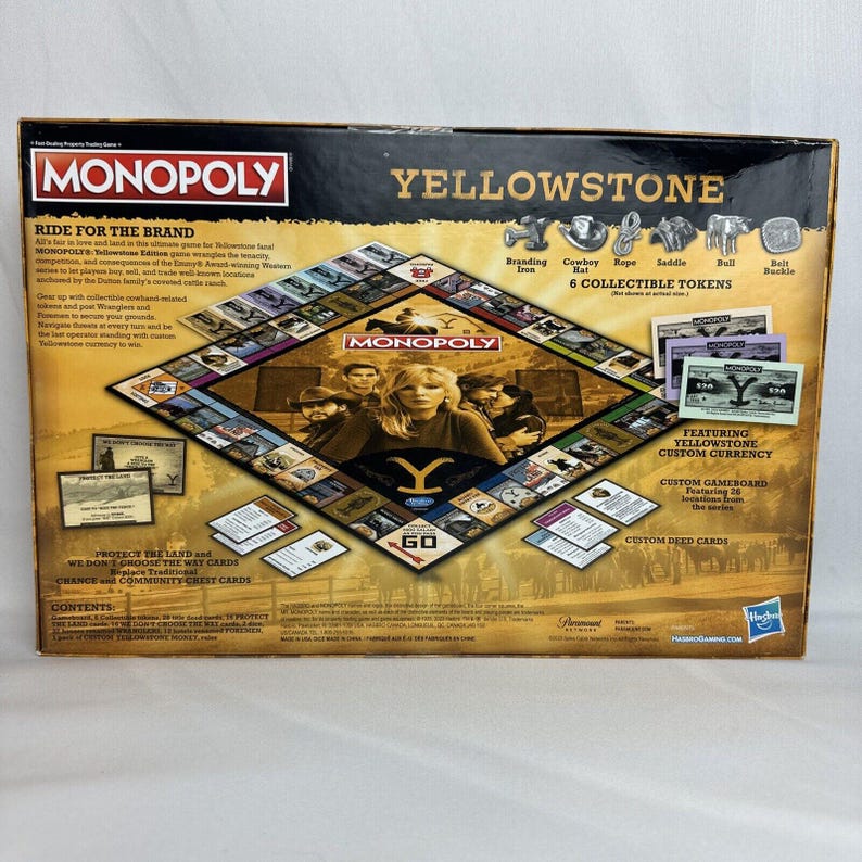 Yellowstone Monopoly Yellowstone Game Board Edition New - Etsy