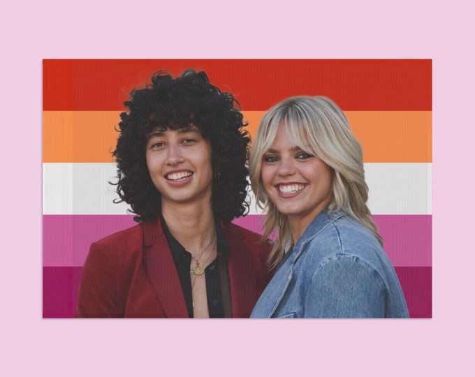 Towa Bird and Renee Rapp Lesbian Flag Banner - Sapphic Pride Flag, Towa ...