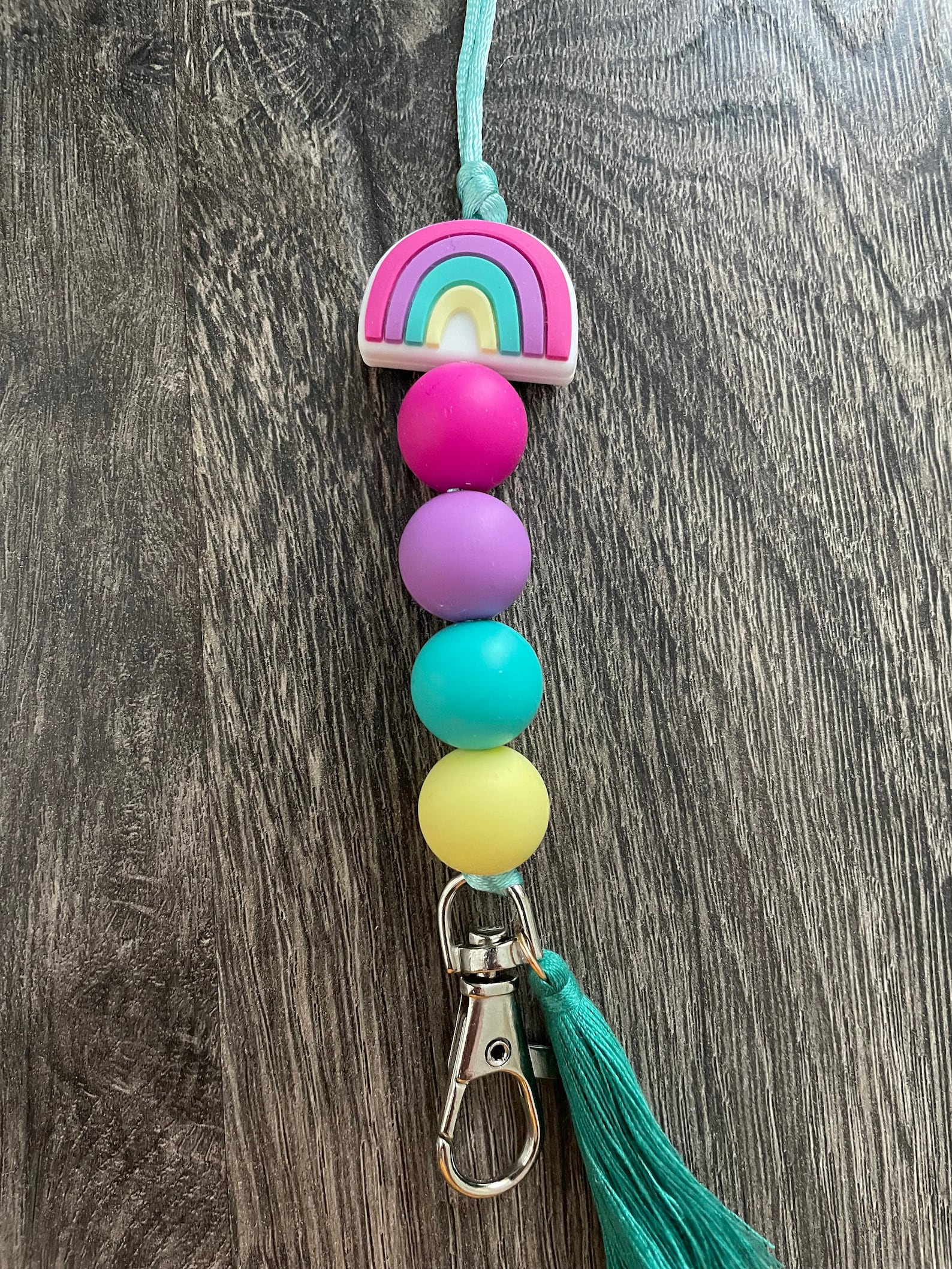 Barbie's Rainbow Silicone Beaded Id Badge Lanyard | Etsy