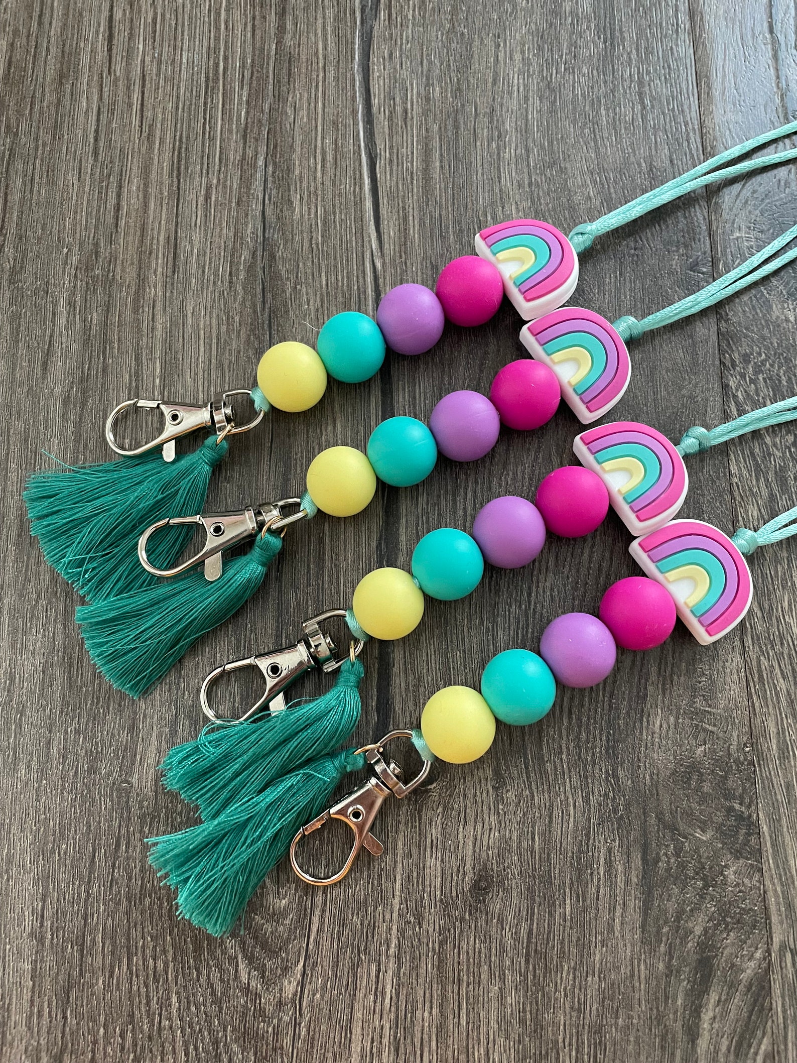 Barbie's Rainbow Silicone Beaded Id Badge Lanyard | Etsy