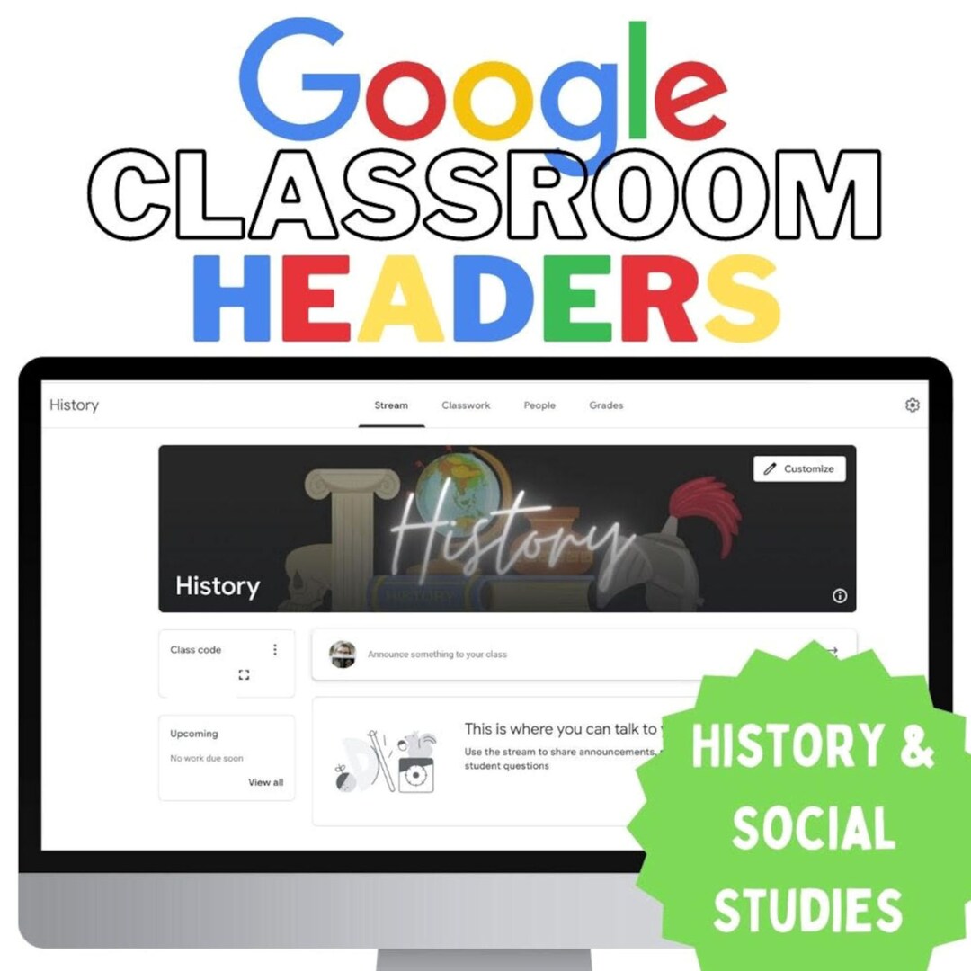Google Classroom Headers History Social Studies Instant Download ...
