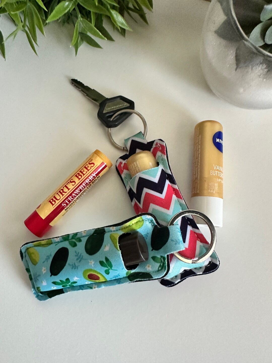 Lip Balm Chap Stick Cover Unique Gift Stocking Stuffer Key Ring Holder ...
