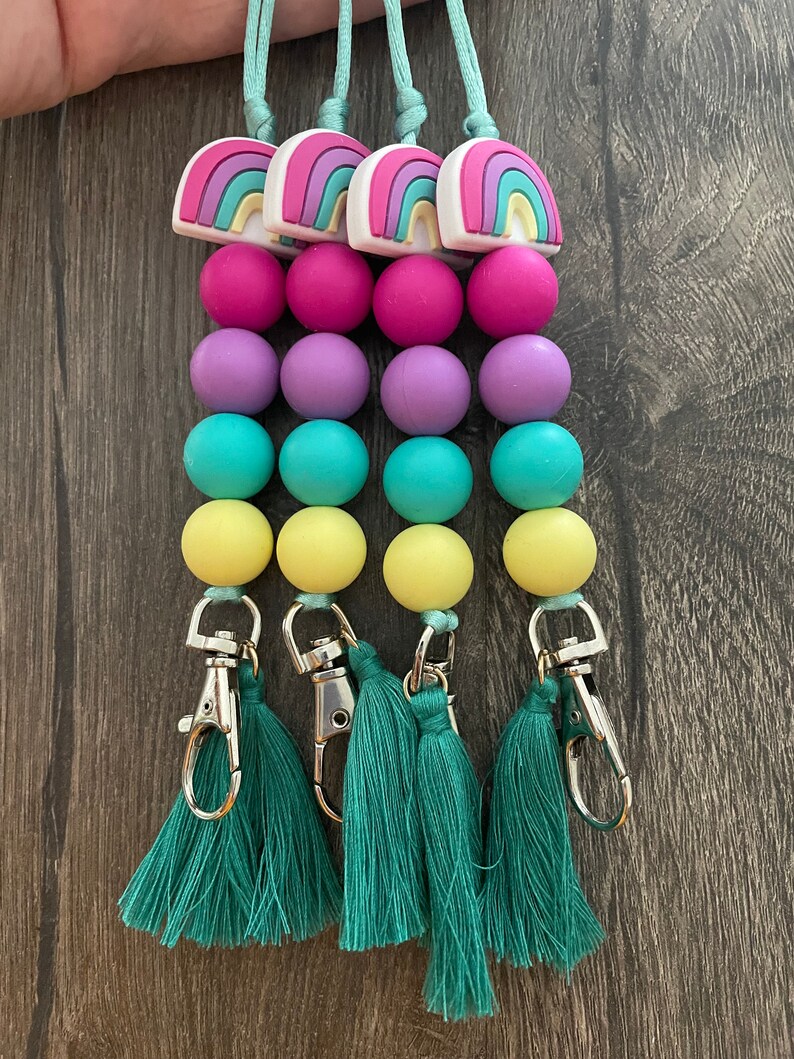 Barbie's Rainbow Silicone Beaded Id Badge Lanyard - Etsy