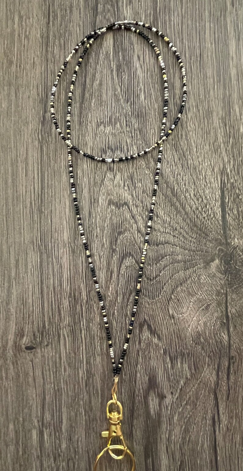 Heavy Metals Black Silver Gold Seed Bead Beaded Id Badge - Etsy
