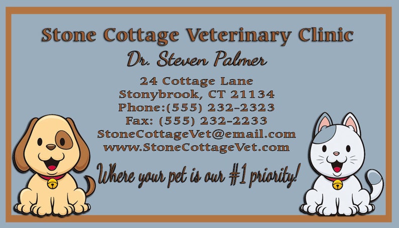 Professional Custom Business Card Perfect for a Vet - Etsy