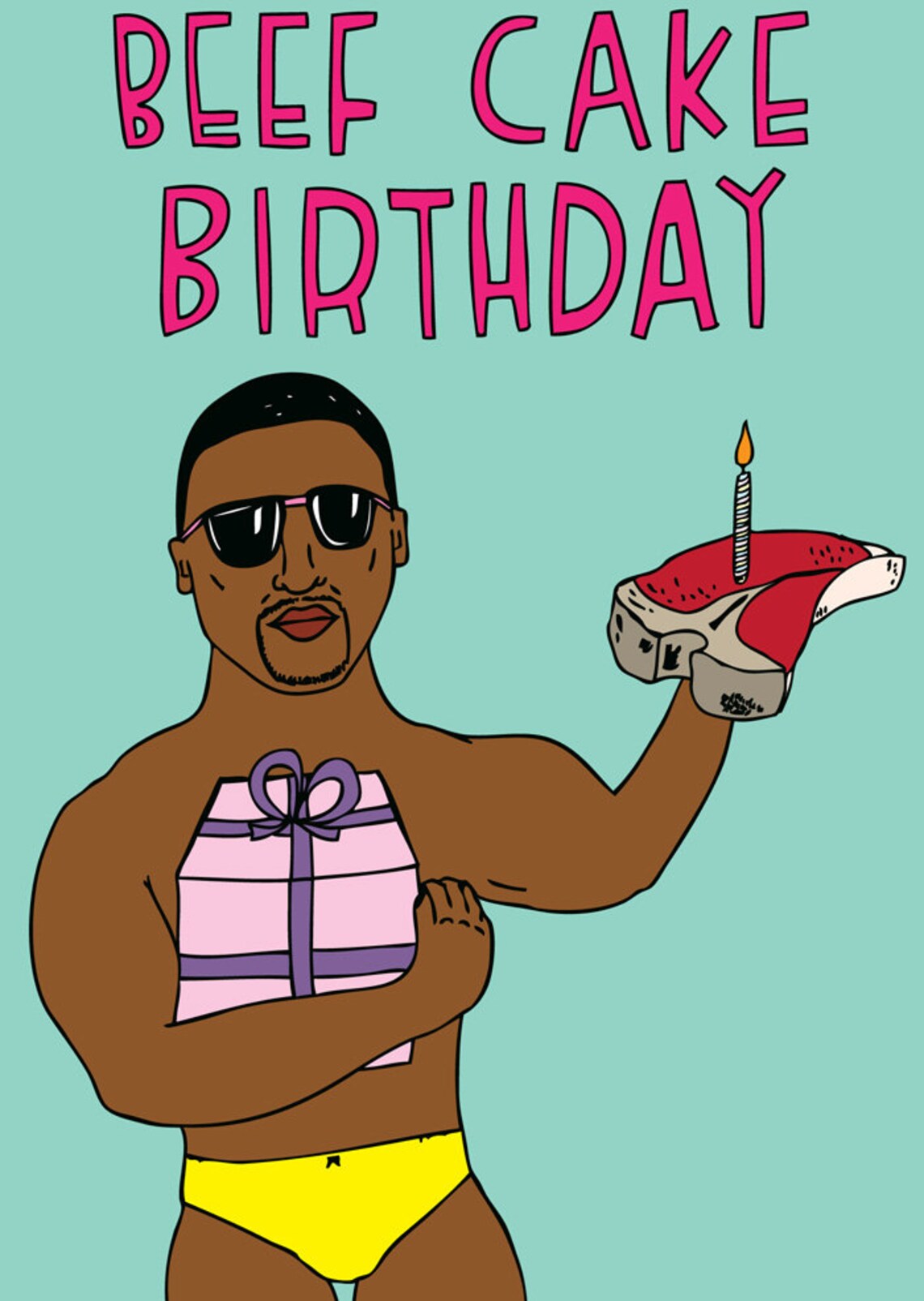 Birthday Card Beef Cake Birthday | Etsy