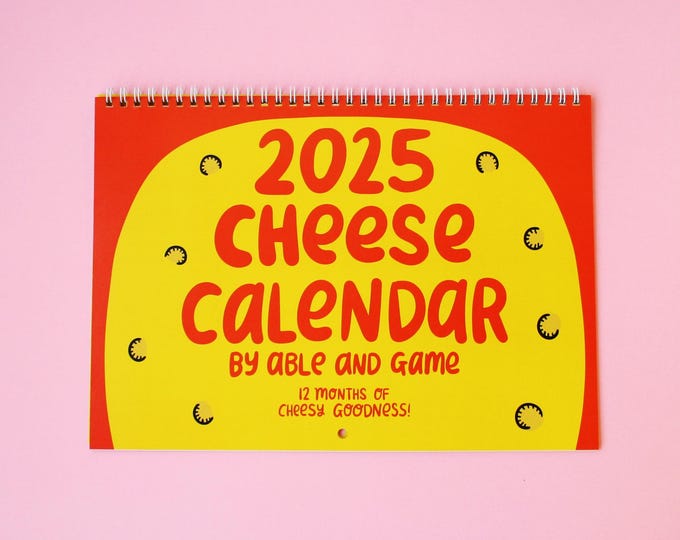 2025 Cheese Calendar | 2025 Wall Calendar | Food Calendar | 2025 Wall ...