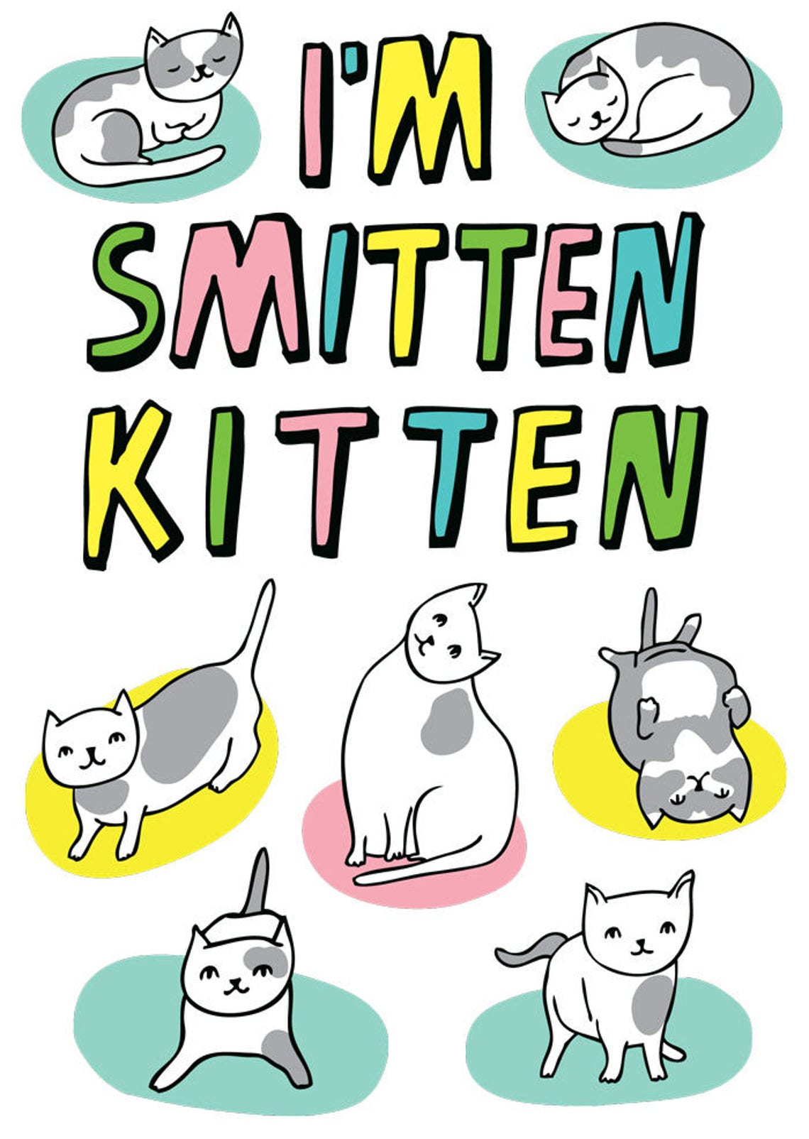 Romantic Card I'm Smitten Kitten - Etsy