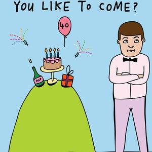 Birthday Card There's A Party on the Hill Would You Like to Come Oh ...