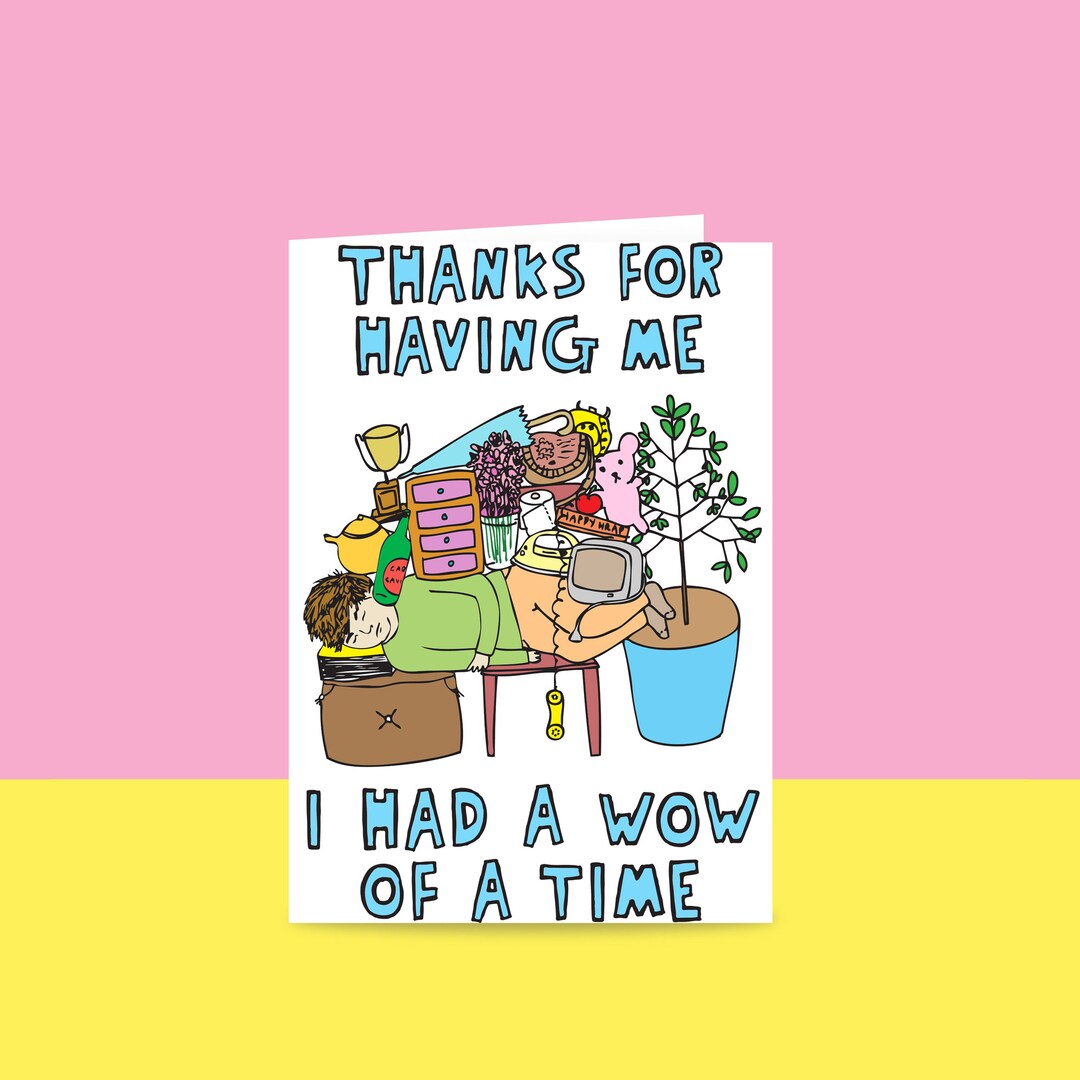 Thank You Card Thanks for Having Me I Had a Wow of a Time - Etsy