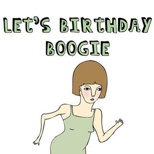 Birthday Card Let's Birthday Boogie GIRL VERSION - Etsy Australia
