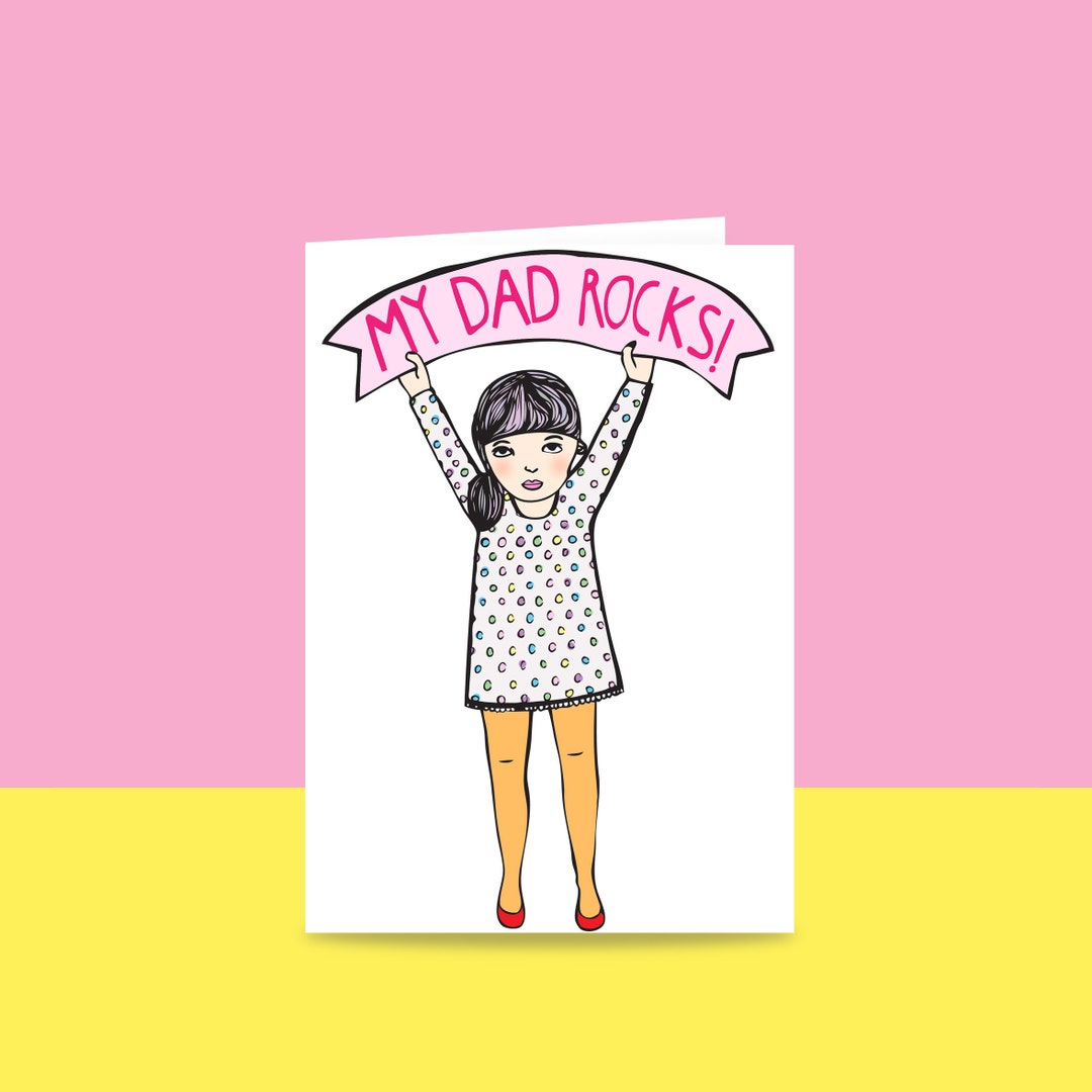 Father's Day My Dad Rocks GIRL VERSION - Etsy