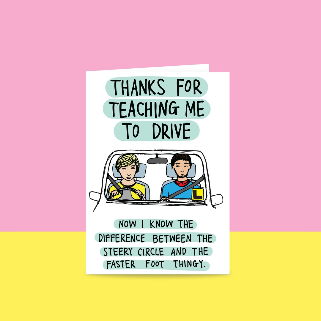Thank You Card Thanks for Teaching Me to Drive - Etsy