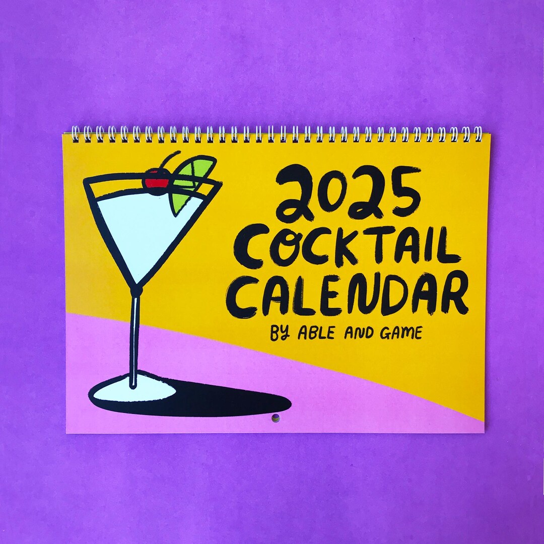 2025 Cocktail Calendar | 2025 Wall Calendar | Boozy Drinks Calendar ...