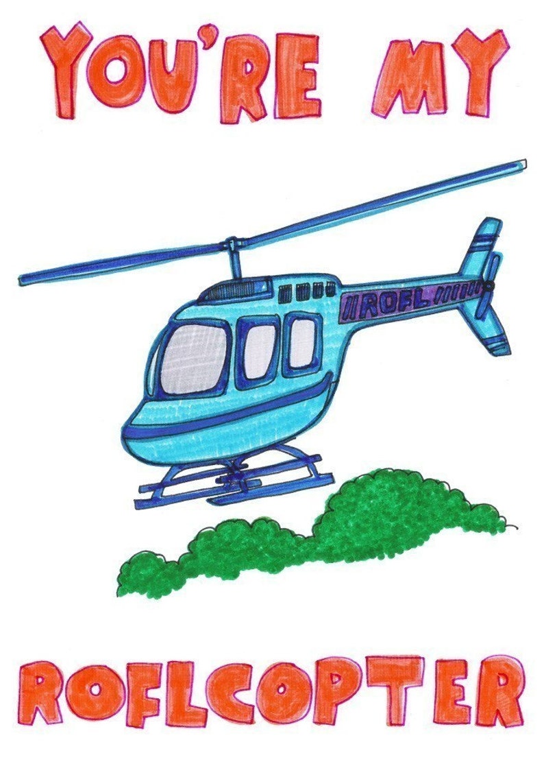 Felt Tip Fun Card You're My Roflcopter - Etsy
