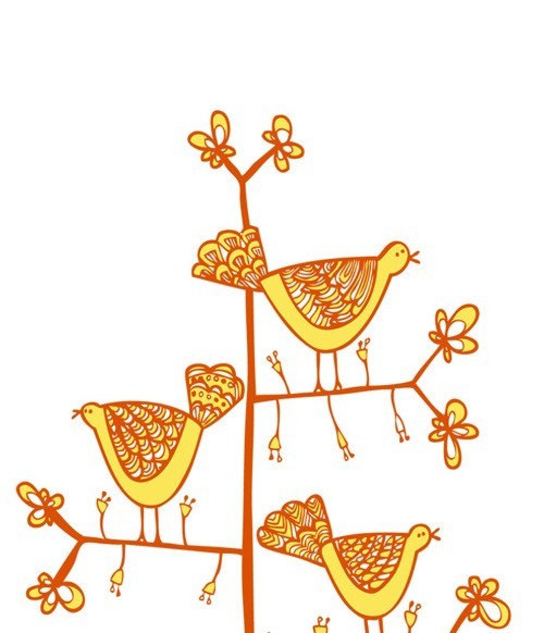 Greeting Card Three in A Tree - Etsy