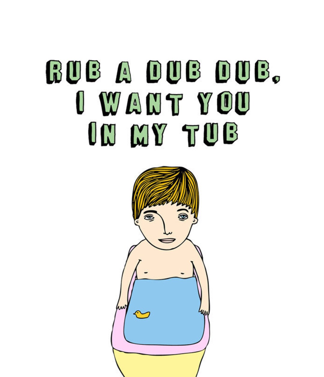 Greeting Card Rub A Dub Dub I Want You in My Tub - Etsy