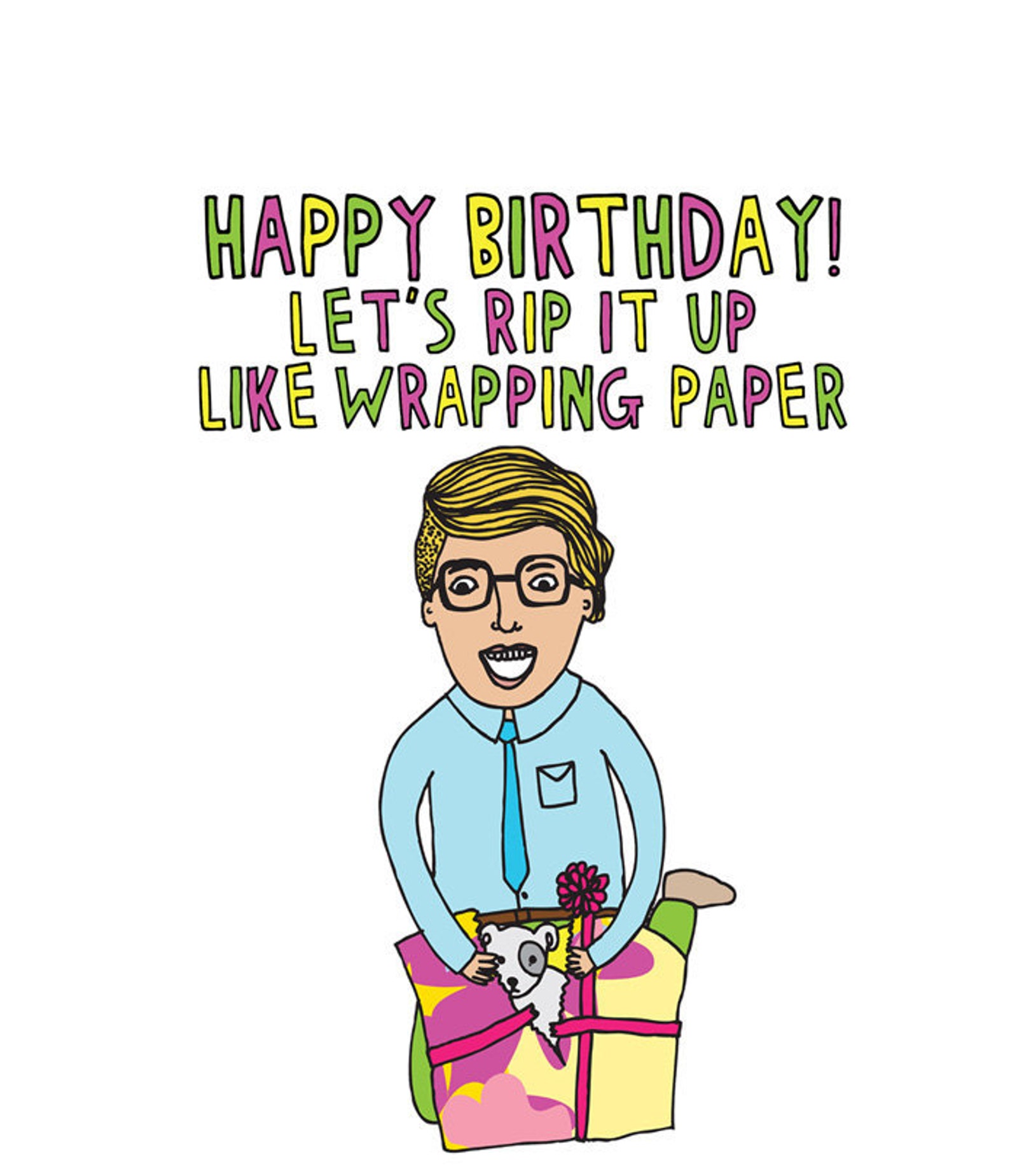 Birthday Card Happy Birthday Let's Rip It up Like - Etsy