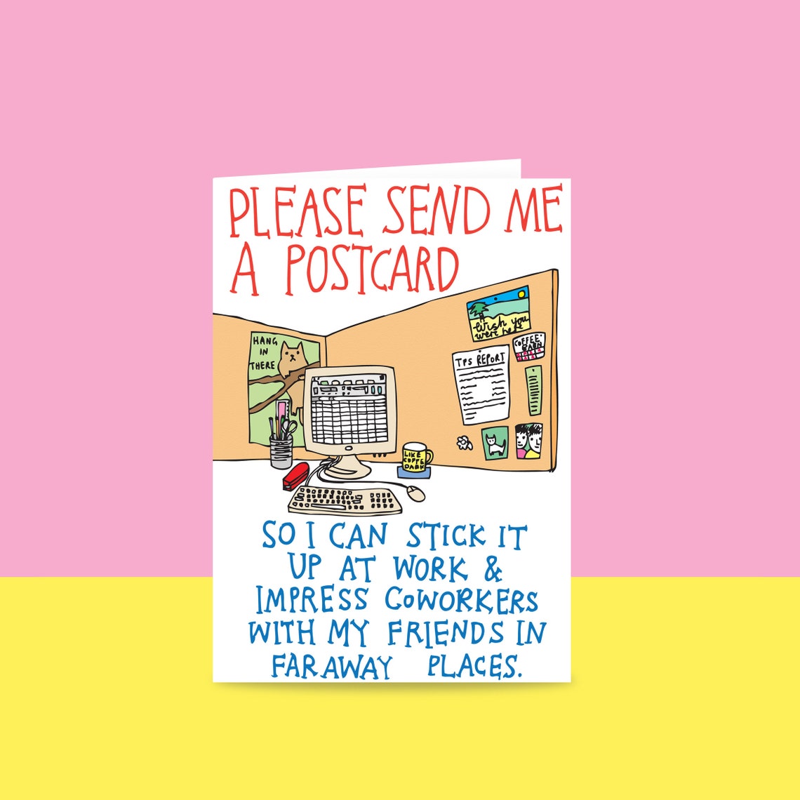 Going Away Card Please Send Me A Postcard - Etsy