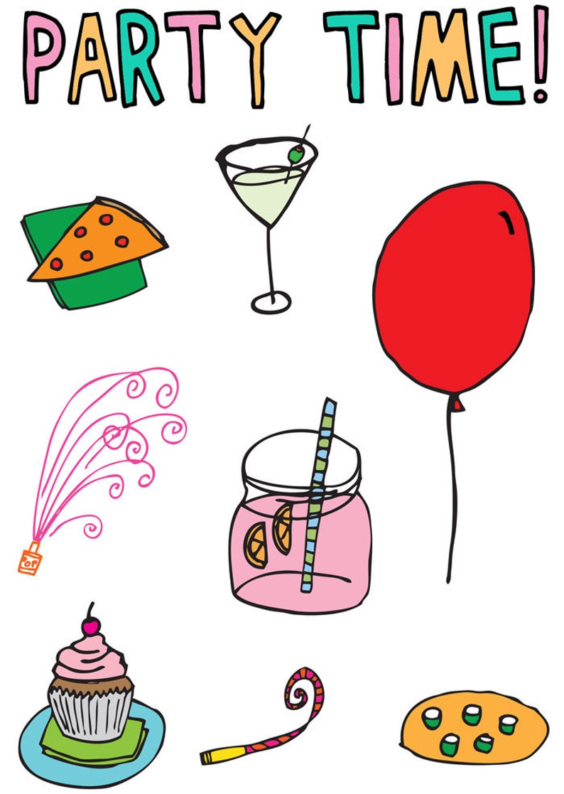 Greeting Card Party Time - Etsy