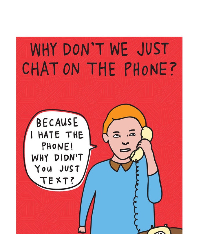 Greeting Card Why Don't We Just Chat on the Phone | Etsy