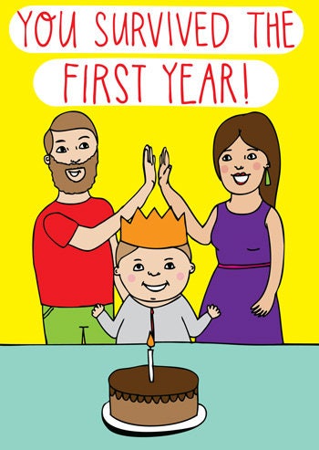 First Birthday Card You Survived the First Year mother & - Etsy Australia