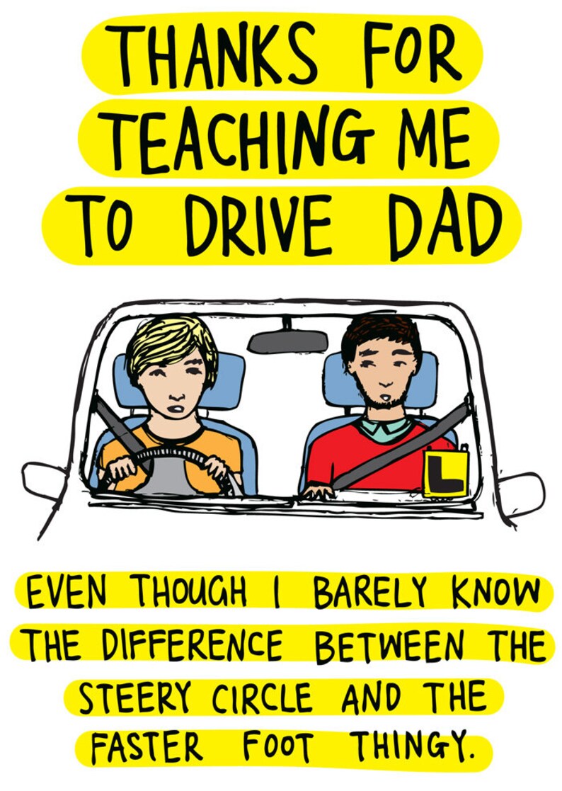Father's Day Card Thanks for Teaching Me to Drive Dad - Etsy