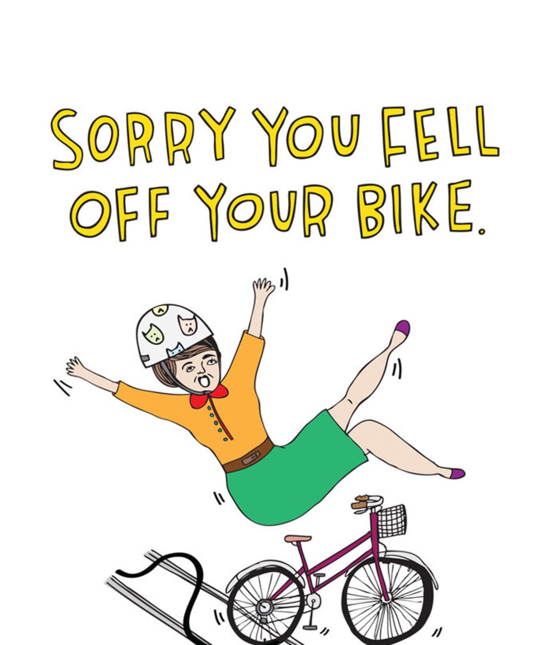 Sorry Card Sorry You Fell off Your Bike - Etsy