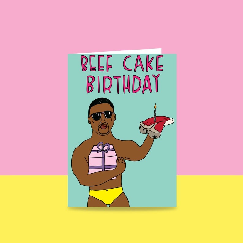 Birthday Card Beef Cake Birthday | Etsy