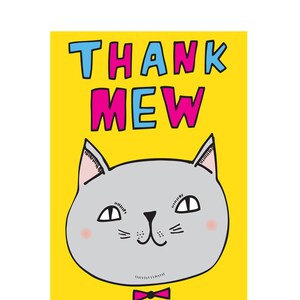 Thank You Card Thank Mew - Etsy