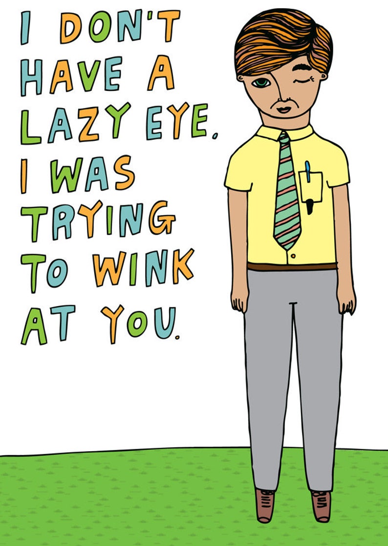 Greeting Card I Don't Have A Lazy Eye I Was Trying to - Etsy