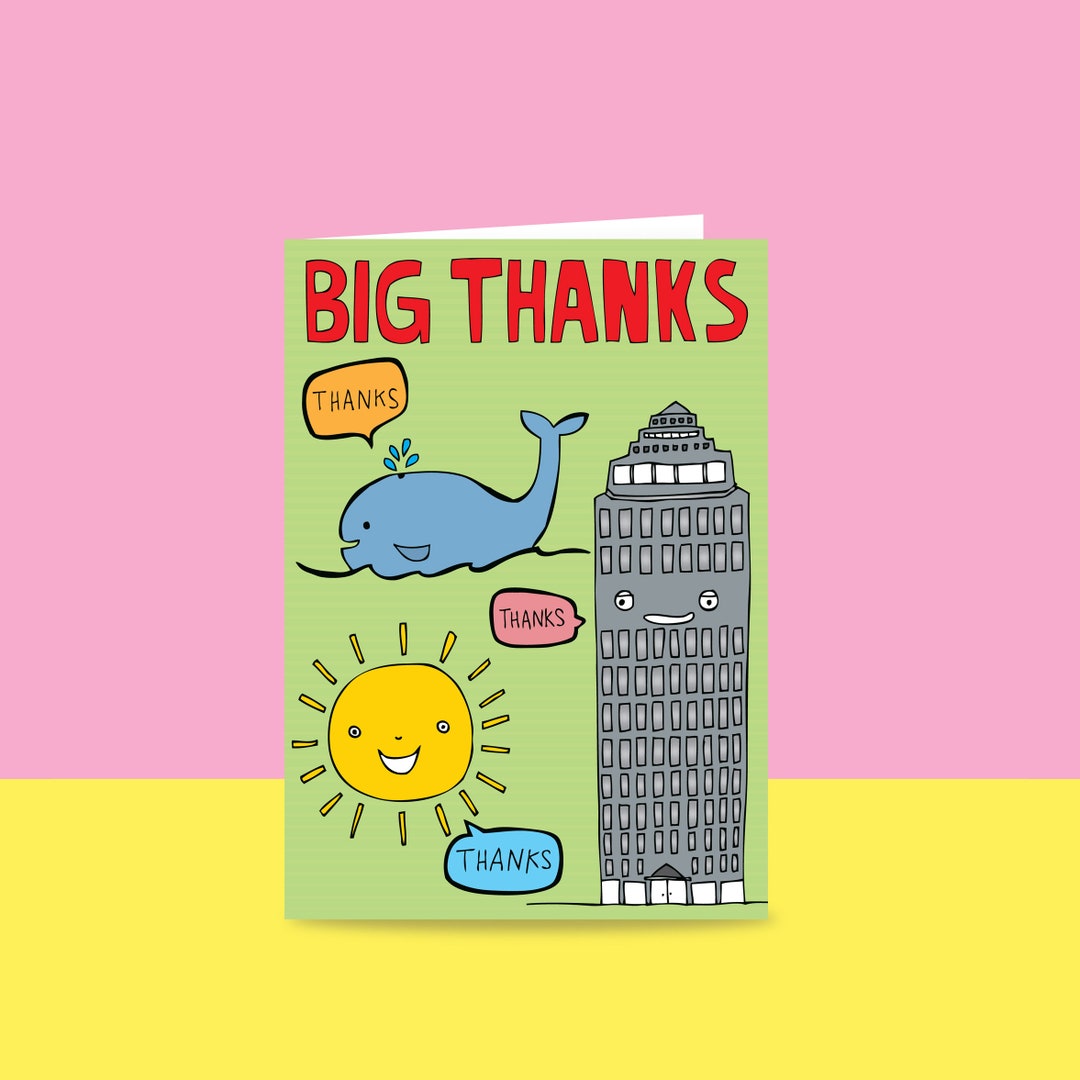 Thank You Card Big Thanks - Etsy