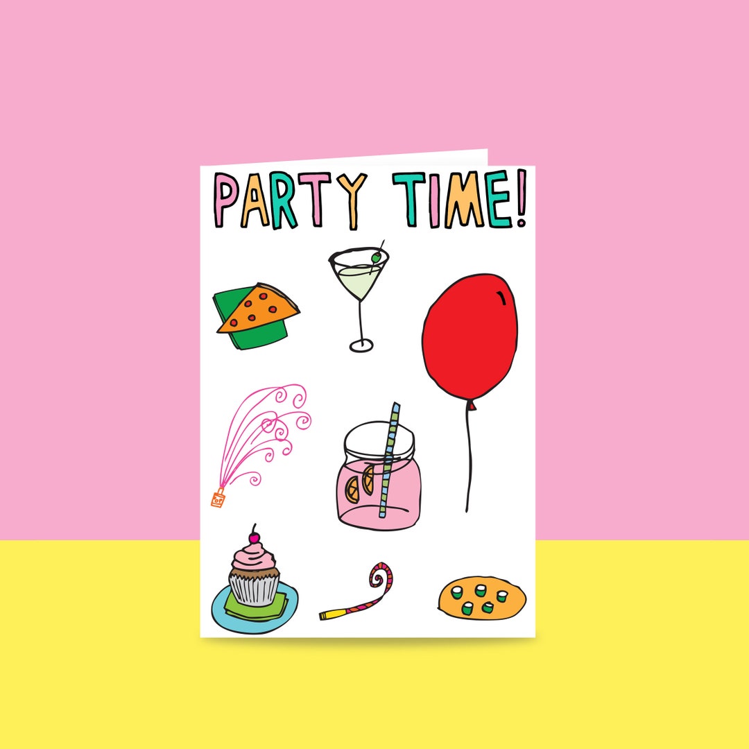 Greeting Card Party Time - Etsy