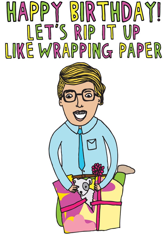 Birthday Card Happy Birthday Let's Rip It up Like - Etsy