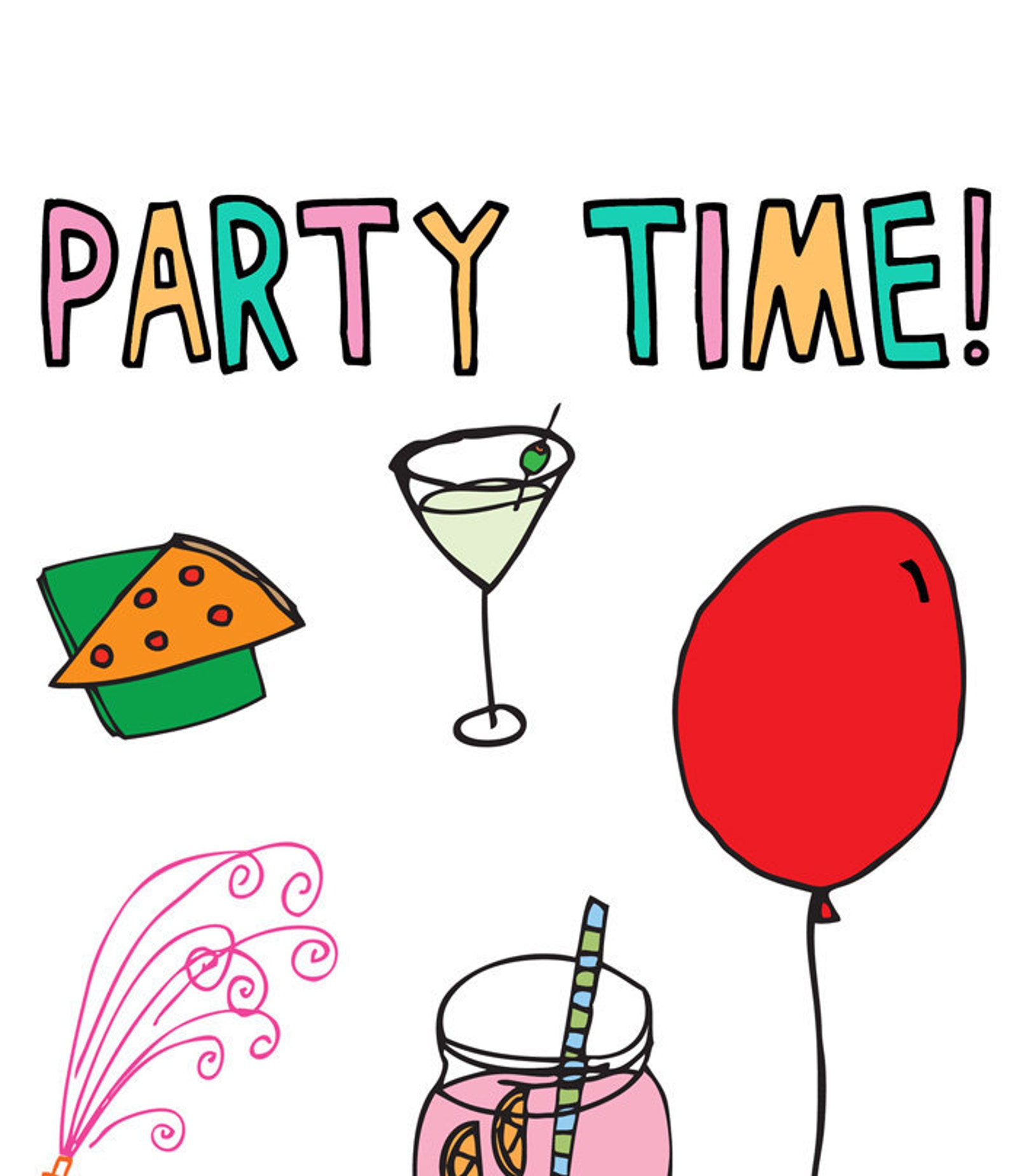 Greeting Card Party Time - Etsy