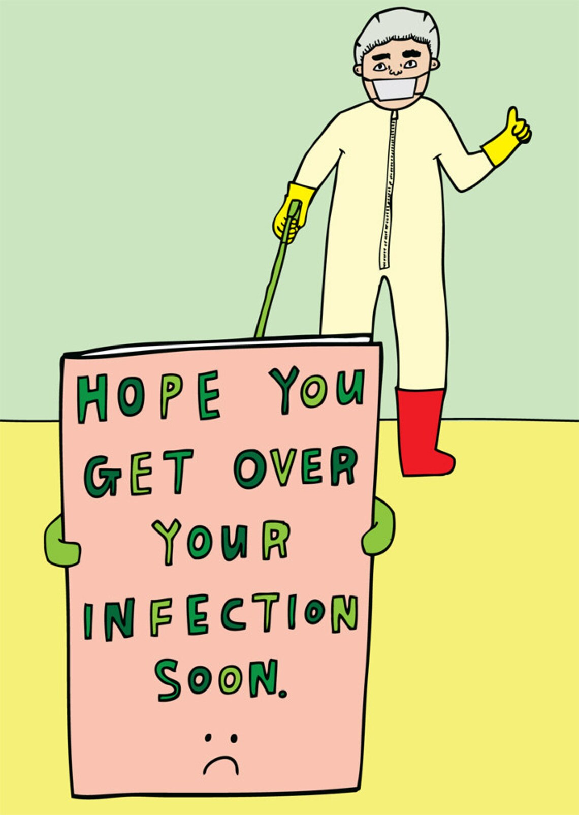 Get Well Soon Card Hope You Get Over Your Infection Soon | Etsy
