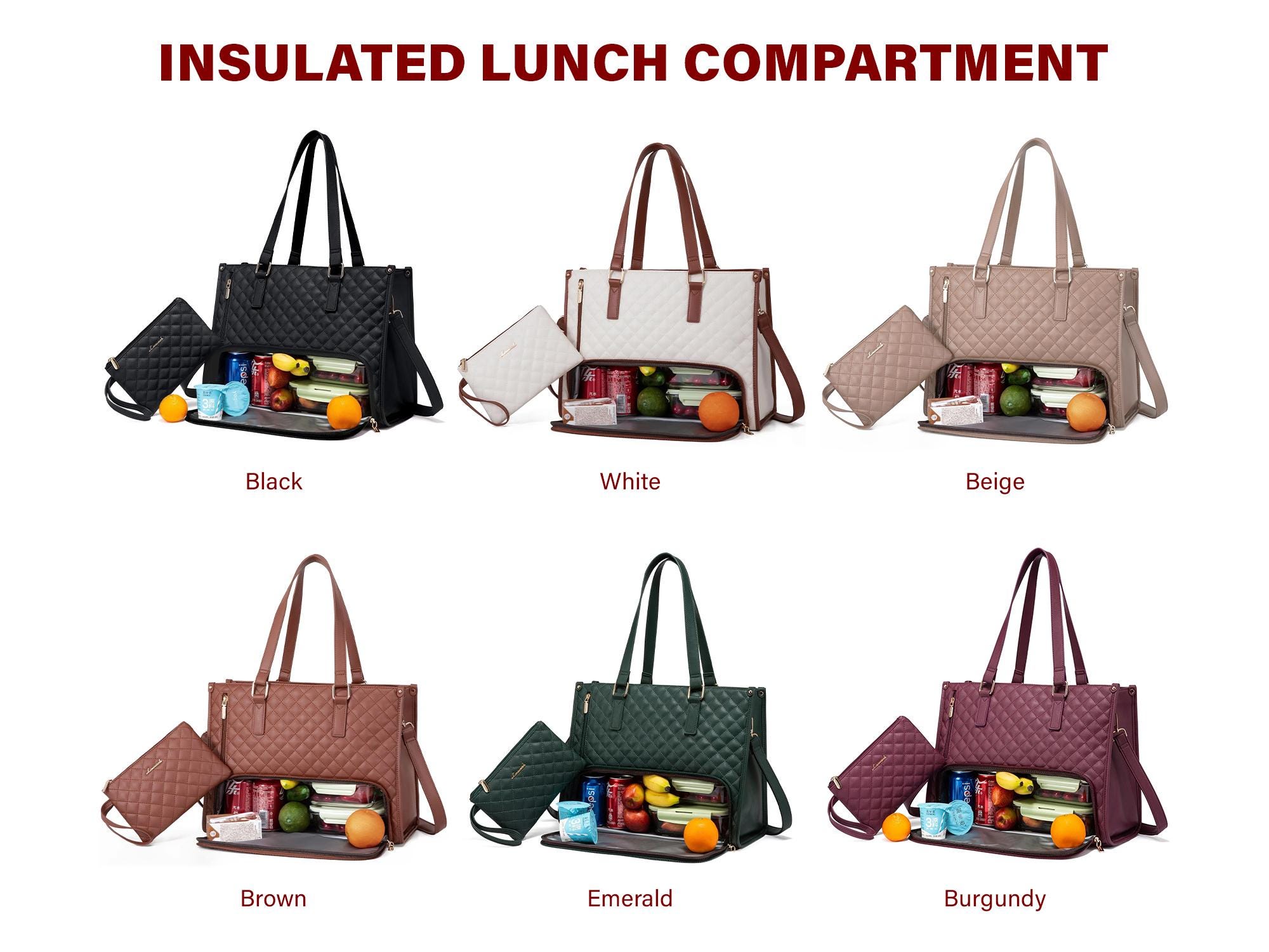 Laptop Tote Bag With Insulated Lunch Compartment | Versatile Handbag ...