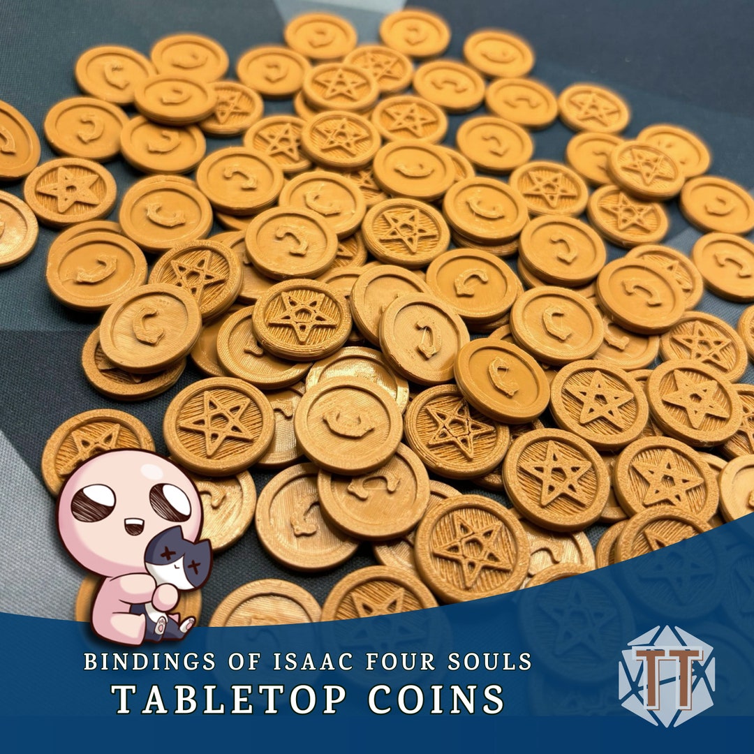 Coin Pieces for the Binding of Isaac Four Souls , Custom 1c, 5c, 10c ...