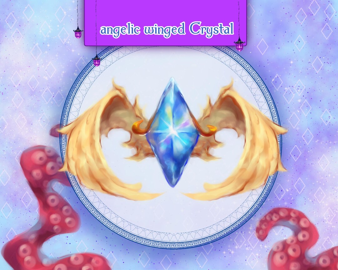Angelic Winged Crystal Sub Badge Gem Emote Crystal PNG Angelic Channel ...