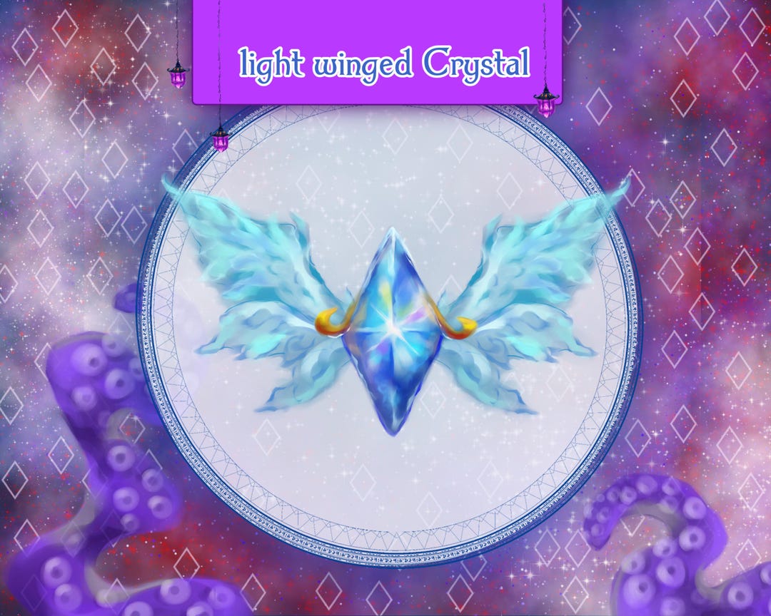 Crystal Wings PNG Emote Gem Channelpoint Twitch Subscriber Badge for ...