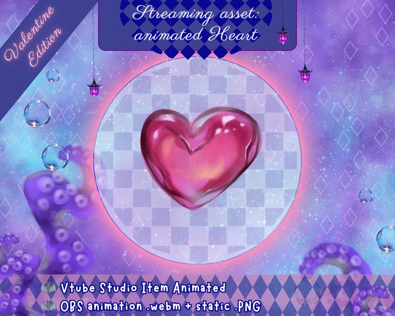 Animated Heart Vtuber Decoration Pink Heart Vtube Studio Item Cute ...