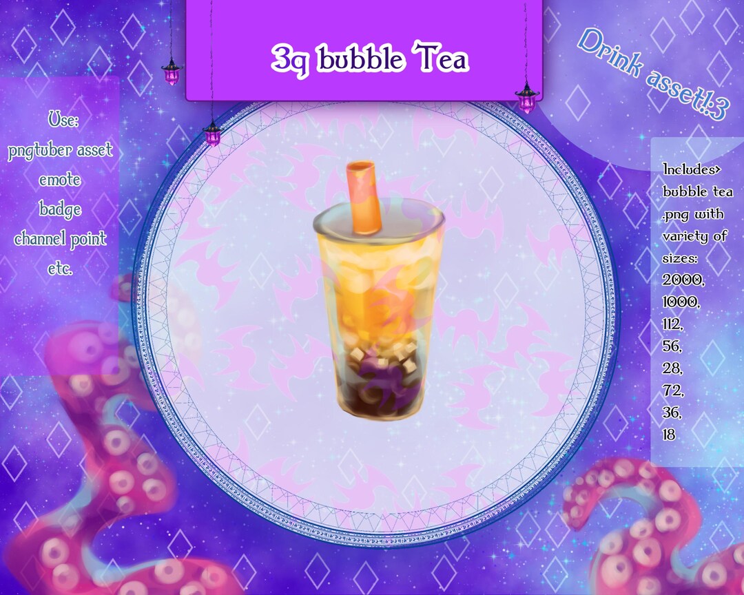 Bubble Tea Streaming Asset Drink Emote Cute Channelpoint Boba Tea ...