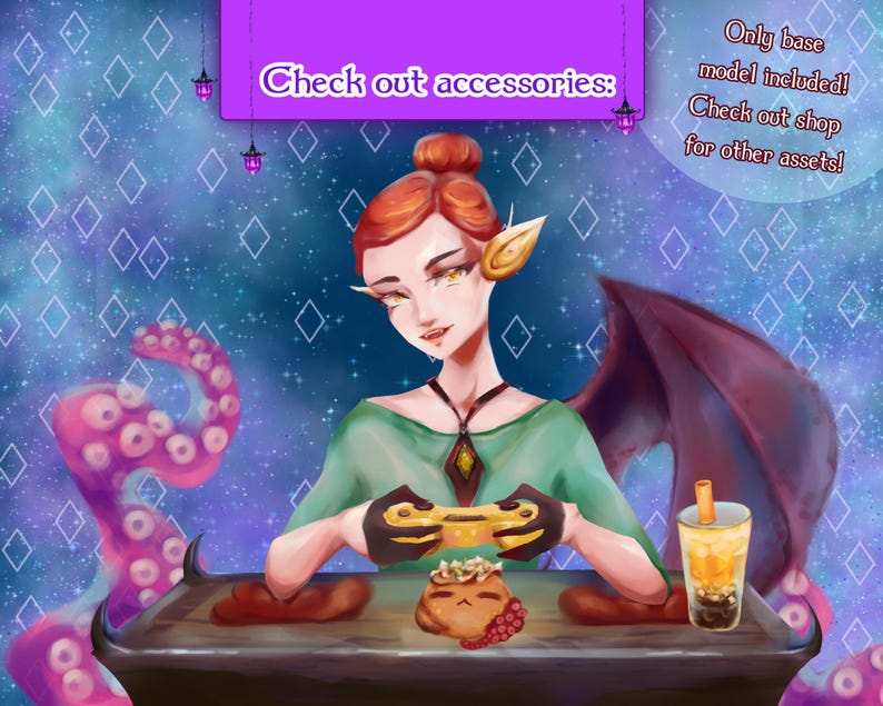 Pngtuber Animated for Veadotube Vampire Vtuber Avatar for Streaming on ...