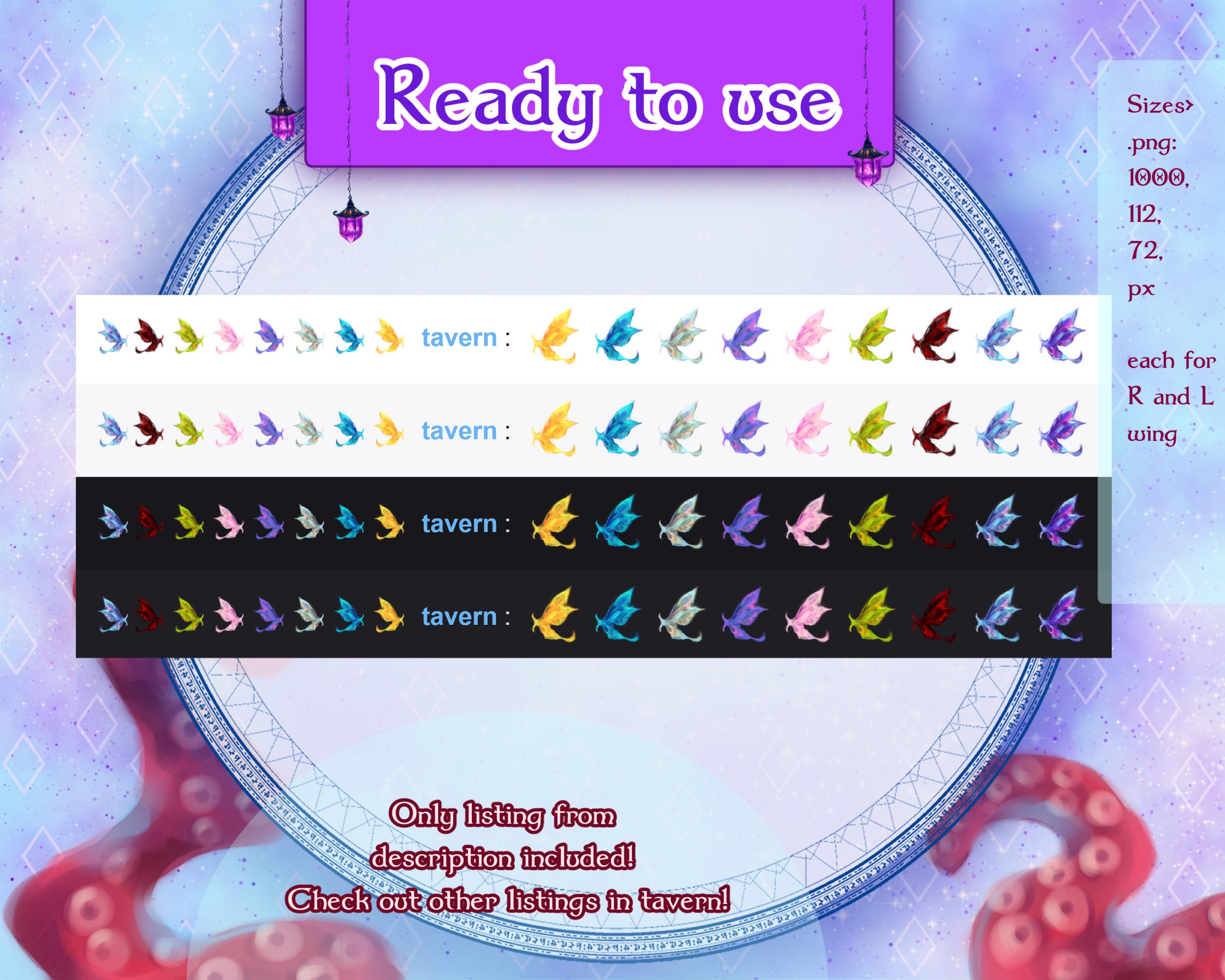 Spooky Wings PNG Subbadge Dark Fairy Wing Streaming Asset for Twitch ...