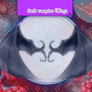 Vampire Wings PNG Emote Gargoyle Wings Subbadge Dark Wings Channelpoint ...