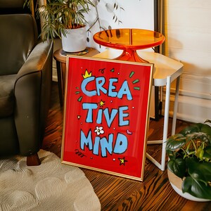 Creative Mind Inspirational Colorful Wall Art, Modern Typography ...