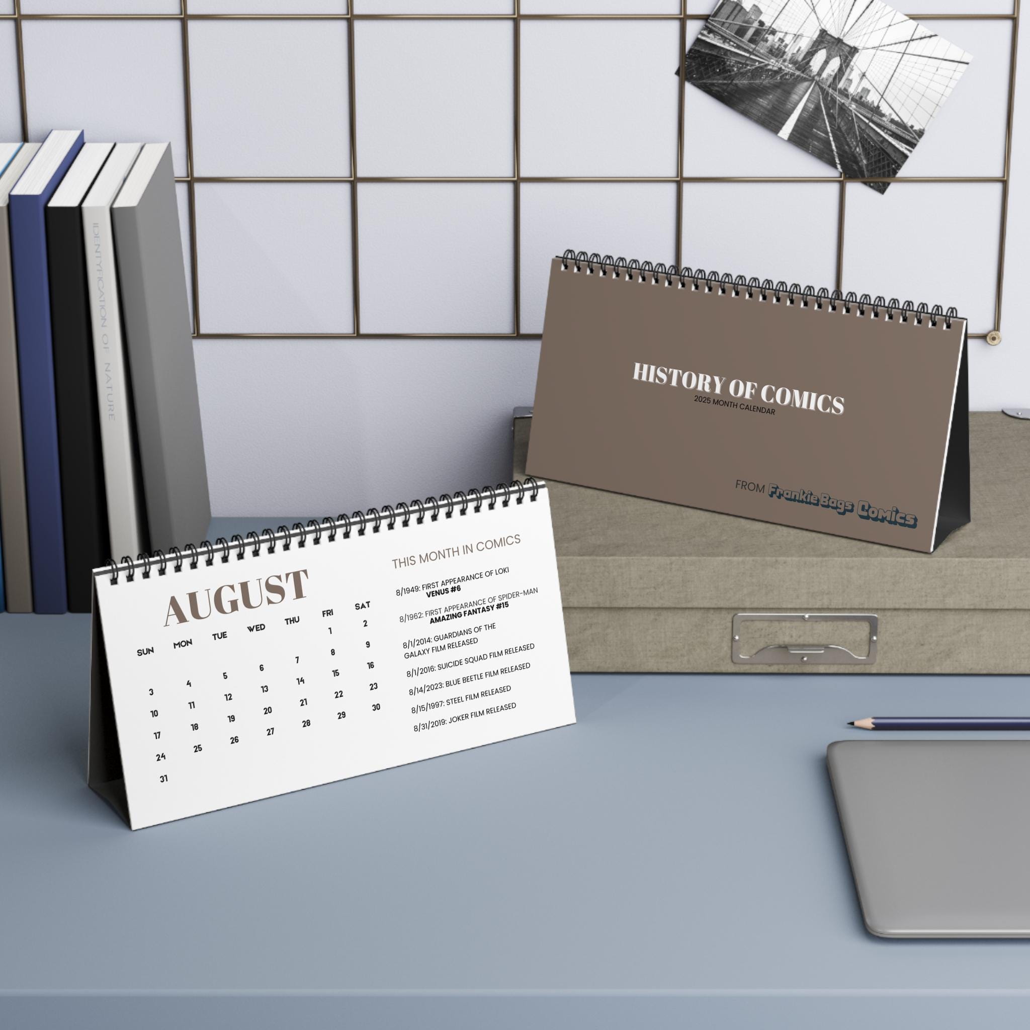 2025 History of Comics Office Desktop Calendar -first Appearances, Film ...
