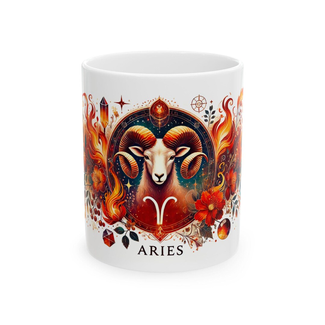 Aries Astrology Mug, Zodiac Coffee Cup, Horoscope Tea Mug, Astrological ...