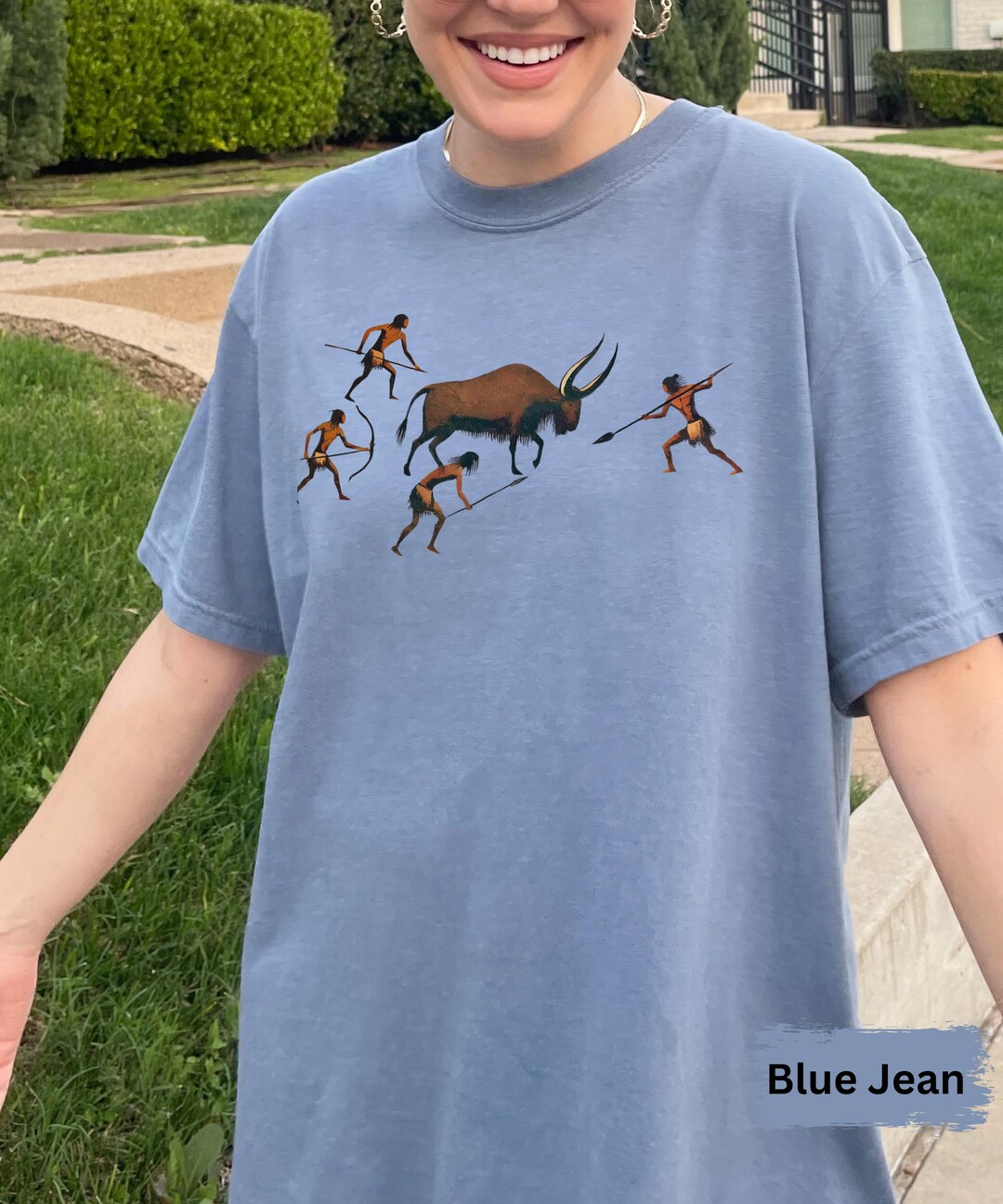 Ancient Cave Art T-shirt, Prehistoric Hunting Scene Graphic Tee ...